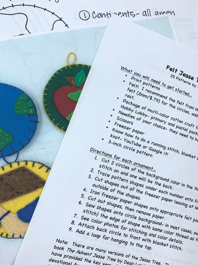 Felt Jesse Tree Patterns – Cary Collins Designs
